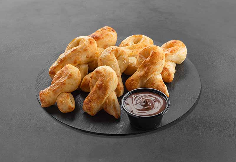 Twisted Soft Bread with Chocolate DIP