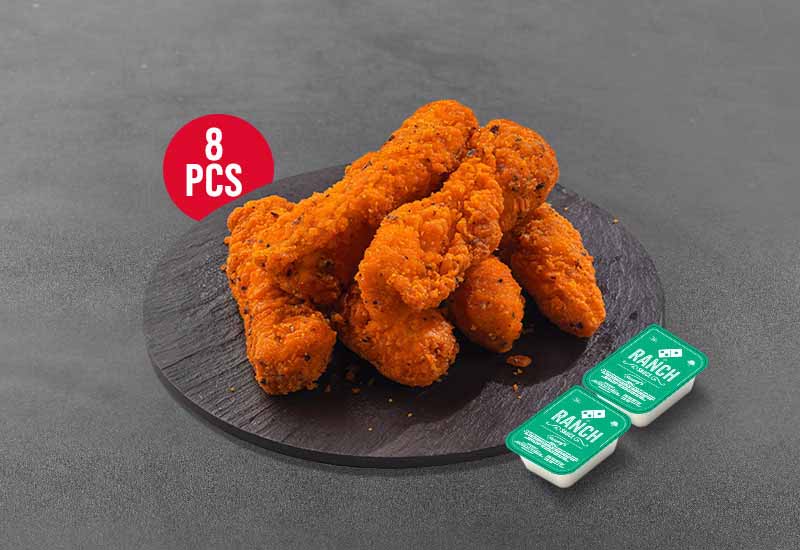 8 Pcs Chicken Strips with 2 Dip
