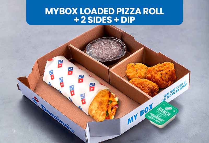 MYBOX LOADED PIZZA ROLL + 2 SIDES + DIP