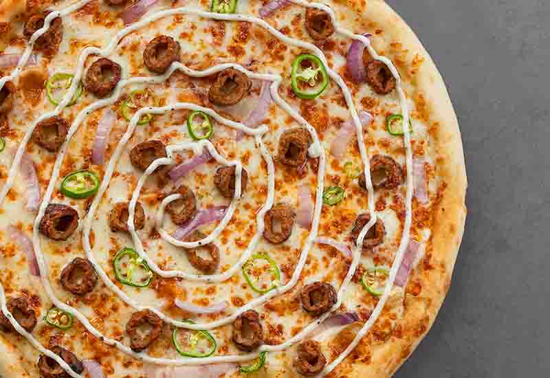 Super Loaded Seekh Kebab pizza